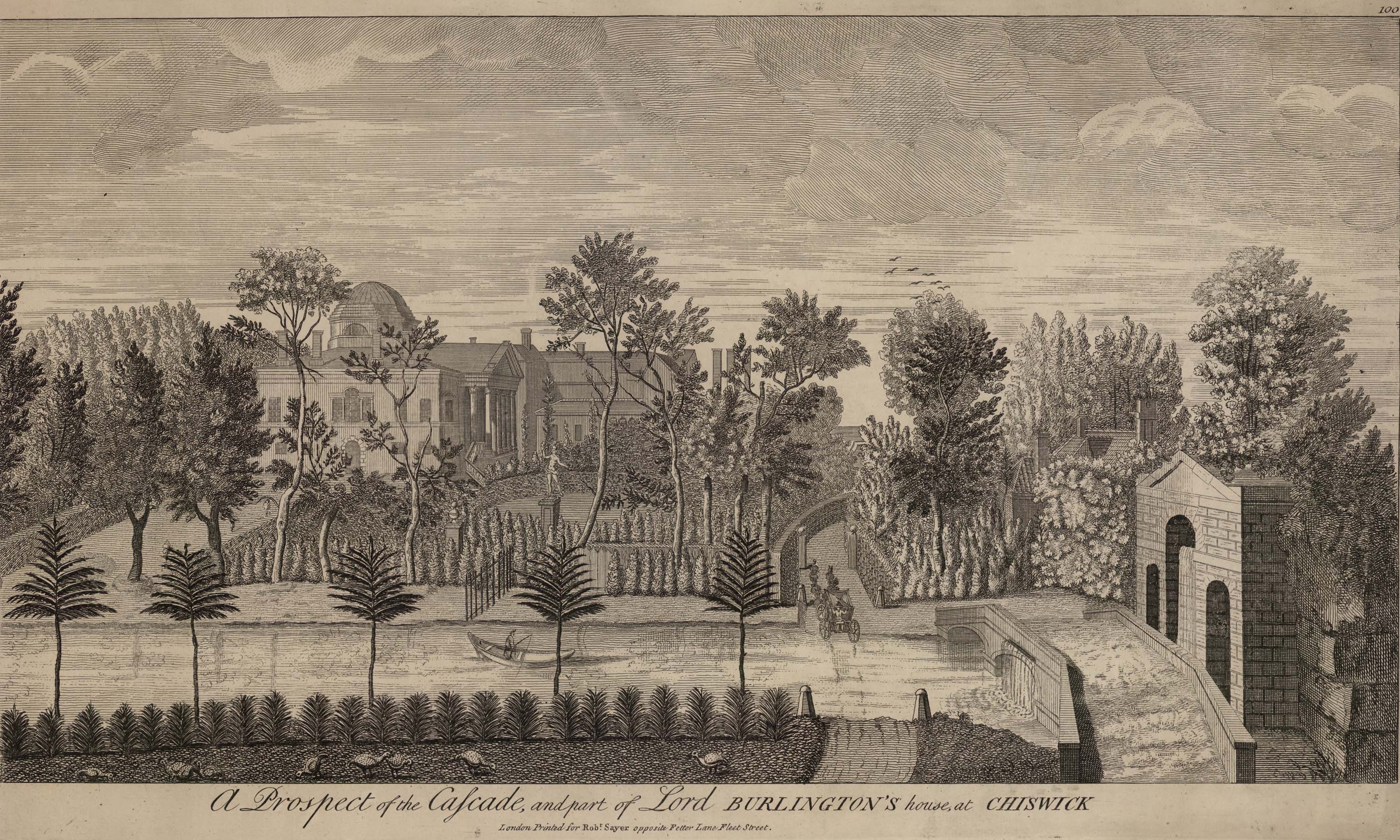 A Prospect of the Cascade and part of Lord Burlington's House at ...